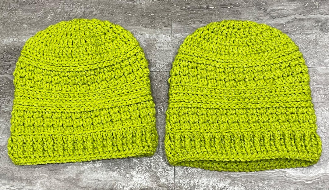 Keylime Crochet Triangle Ridge Beanie. Textured Winter Hat. - Etsy
