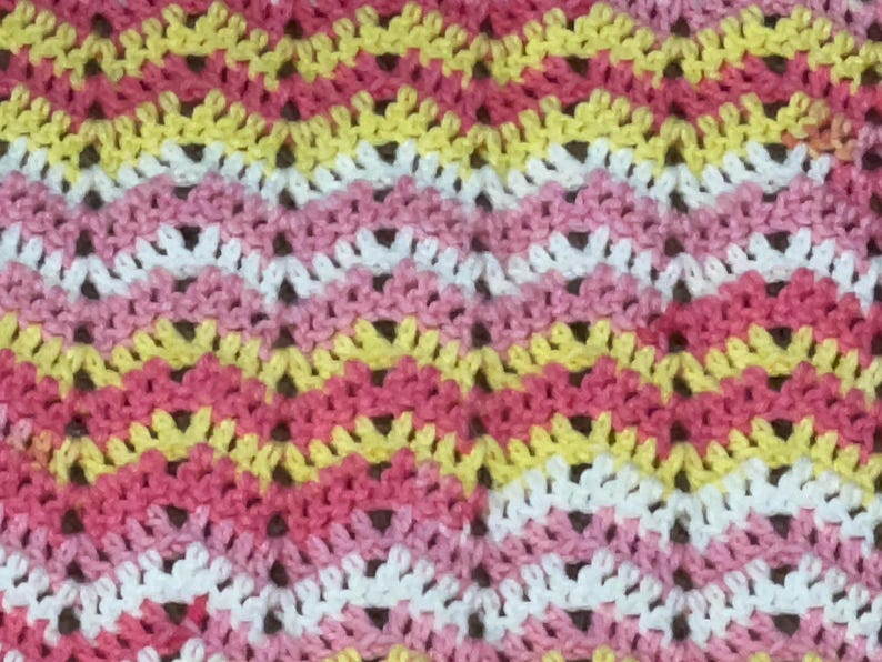 Ready to Ship! Crochet Peephole Chevron Blanket, Crochet Toddler ...