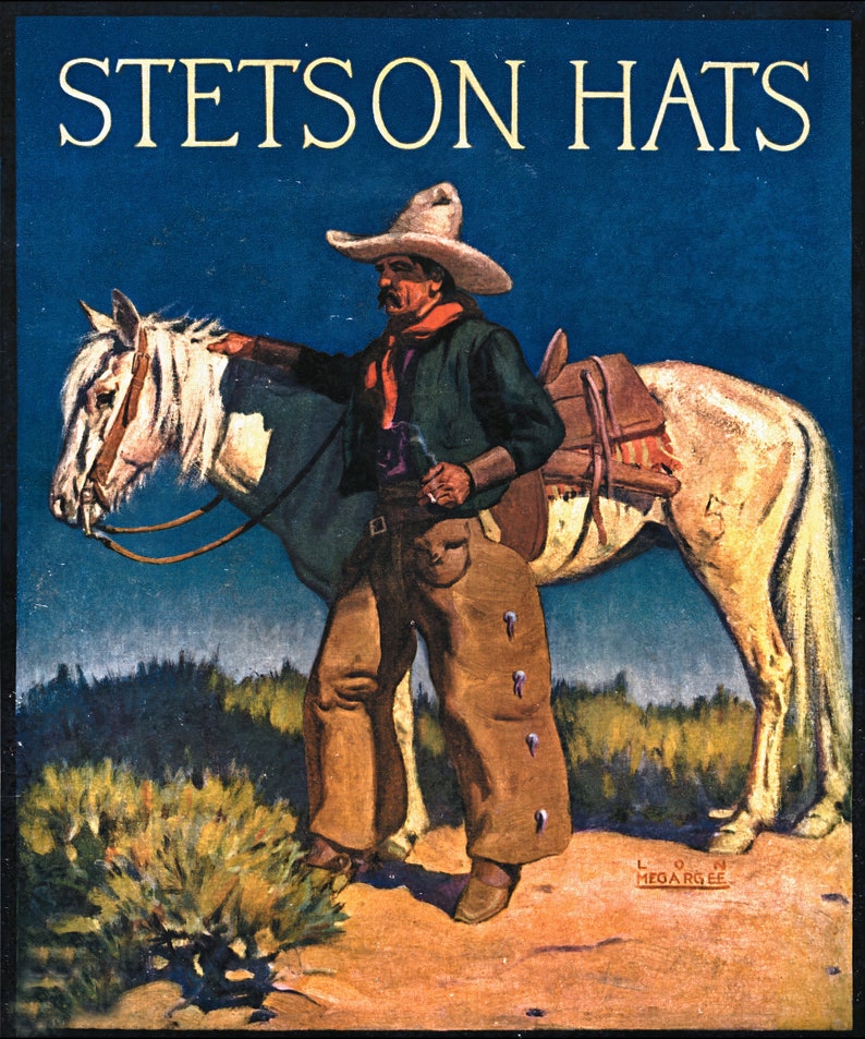 Digital Downloads Vintage Stetson Hat Advertising Posters Western Cowboy Artwork - Etsy