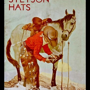 Digital Downloads Vintage Stetson Hat Advertising Posters Western ...