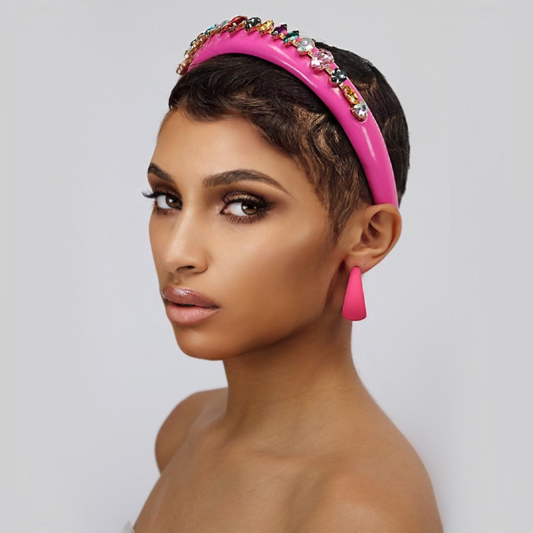 Neon Rainbow Headband in Pink - Etsy
