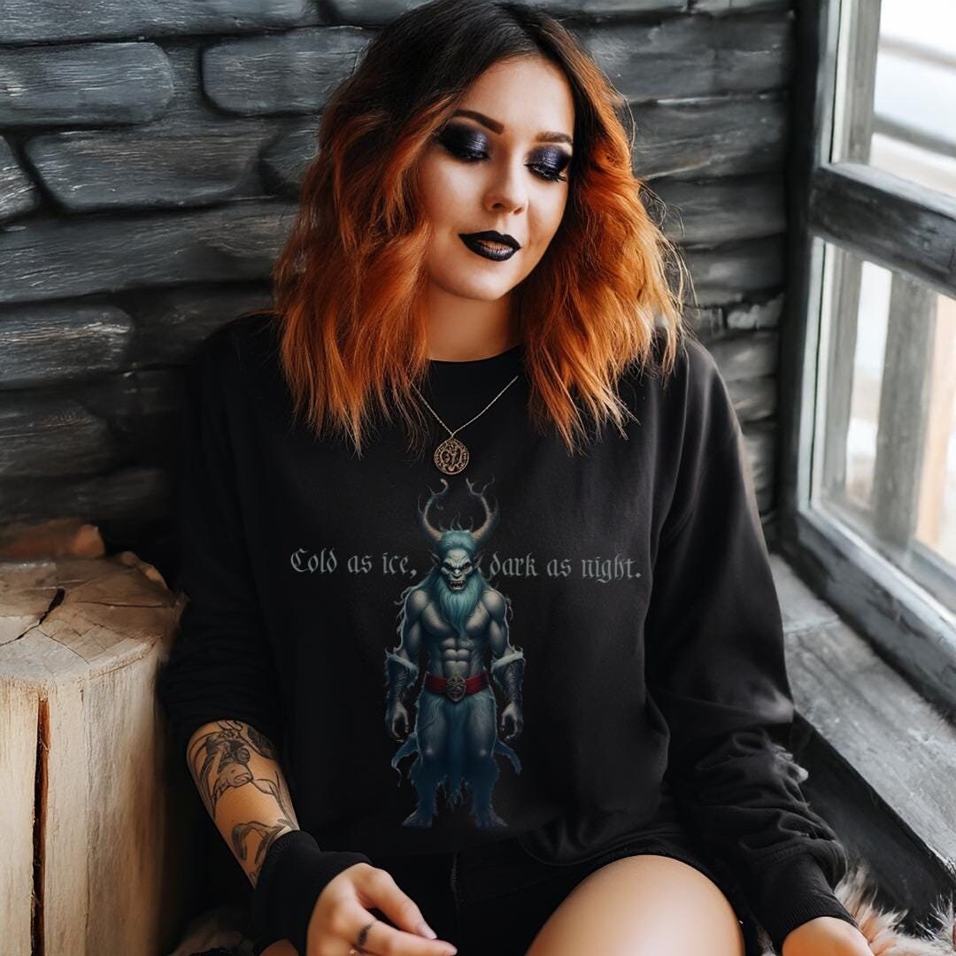 Dark Gothic Sweatshirt Demon Design Sweater Horror Gift for Fantasy ...