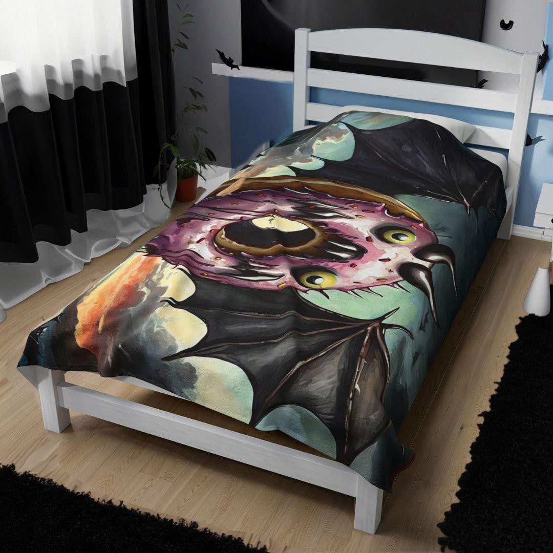 Gothic Bedding Set Dark Fantasy Design Bat Art Horror Bedroom Decor ...