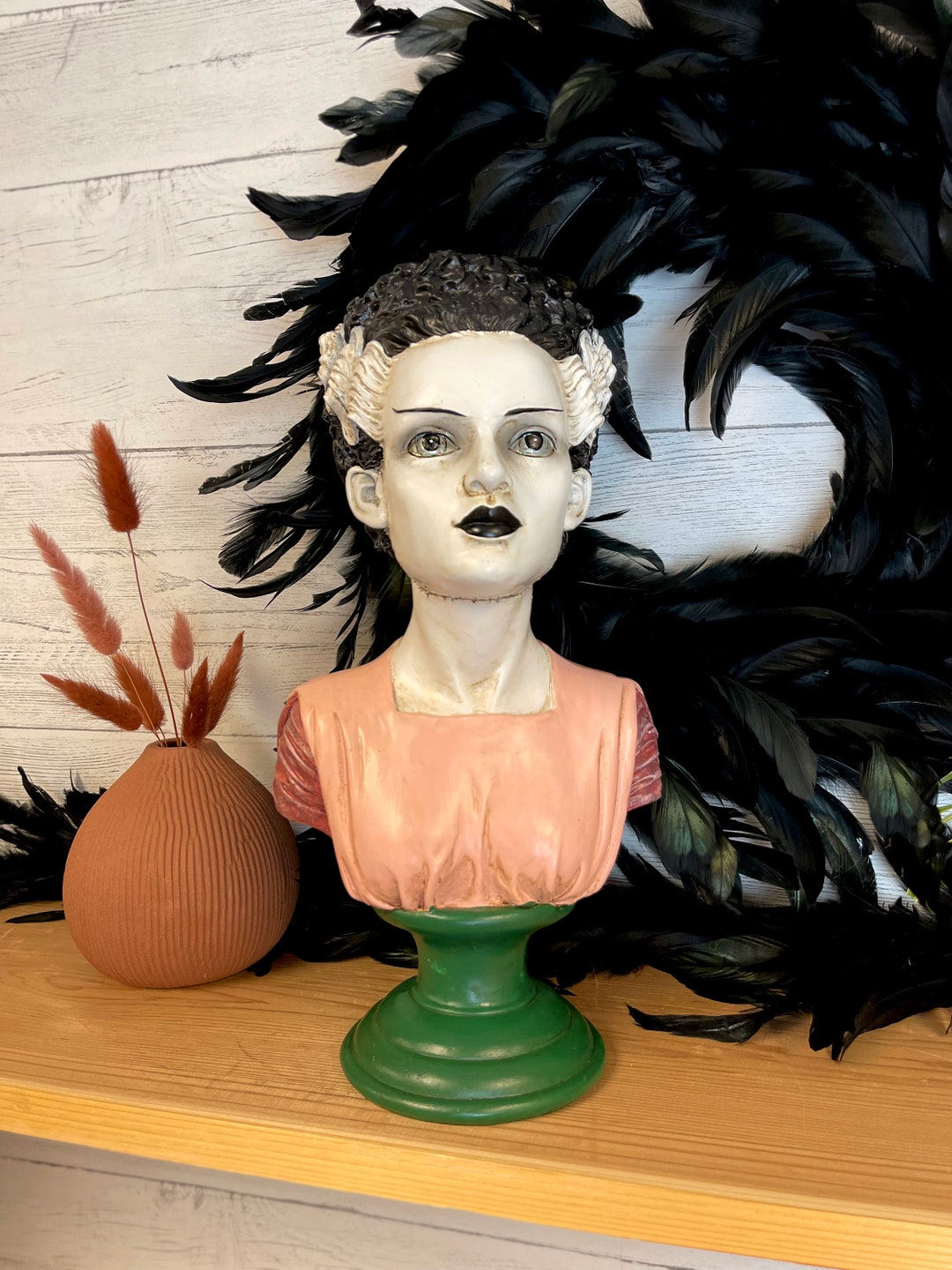 Frankenstein's Monster Bride Head Bust Statue Halloween - Etsy