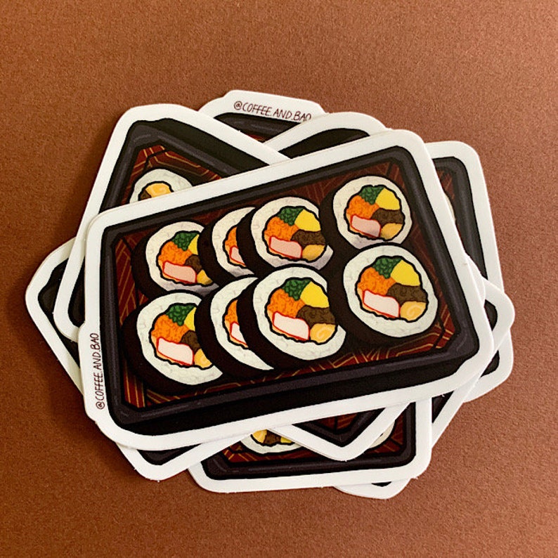 Korean Kimbap Korean Food Stickers Gimbap Sticker Asian - Etsy