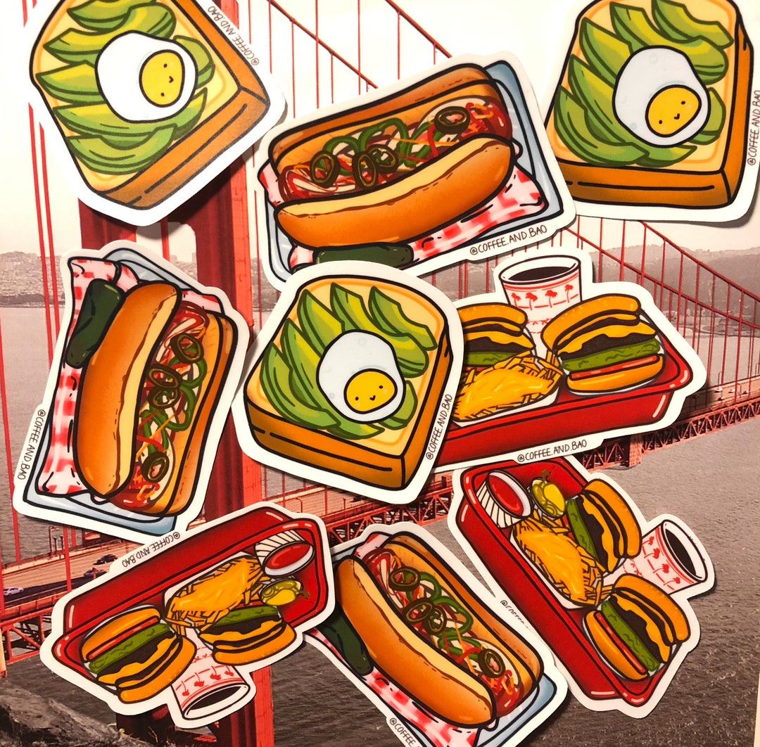 Los Angeles Foodie Sticker Pack, Laptop Stickers - Etsy