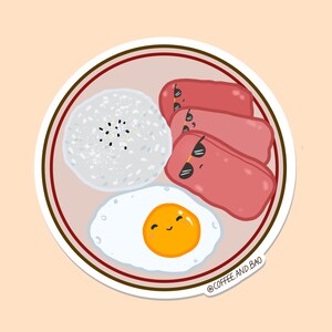 Spam and Eggs Cute Asian Food Stickers, Laptop Stickers, Spam Sticker ...