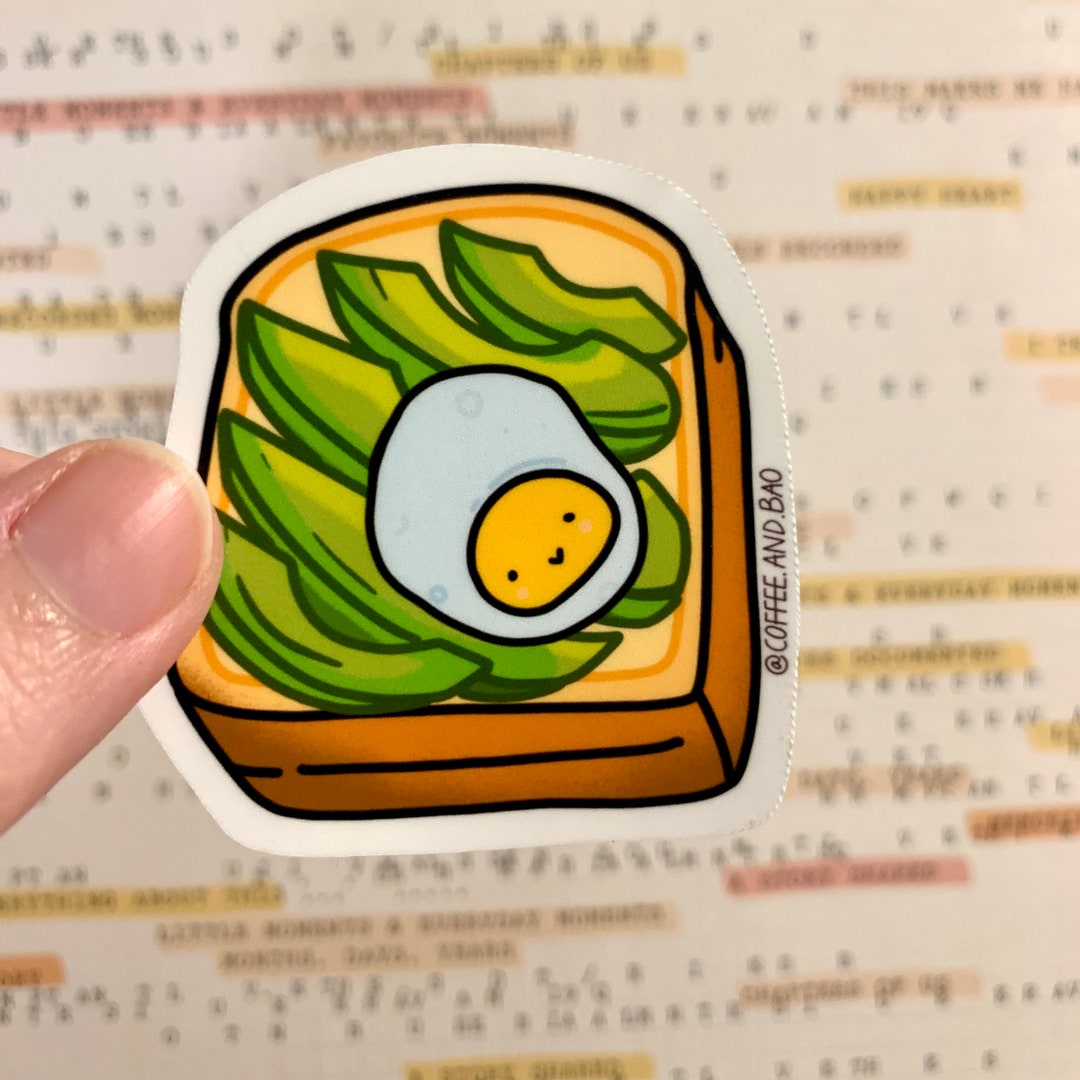 Avocado Toast Sticker, Food Sticker, Avocado Sticker, Cute Foodie ...