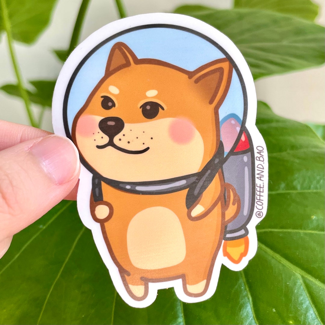 Dogecoin Sticker, to the Moon, Shiba Inu Sticker, Dog Sticker ...