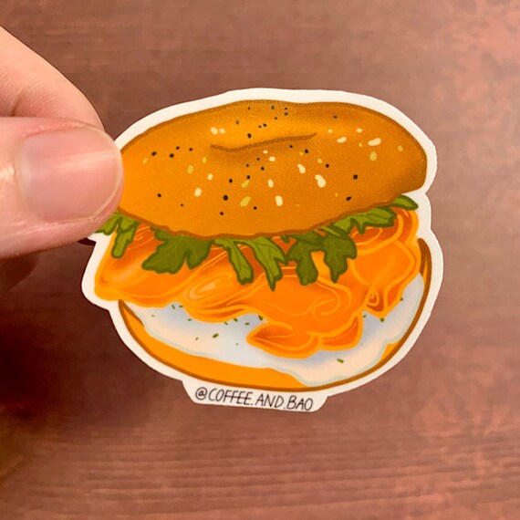 New York City Bagel Sticker Food Sticker Lox Bagel Foodie | Etsy