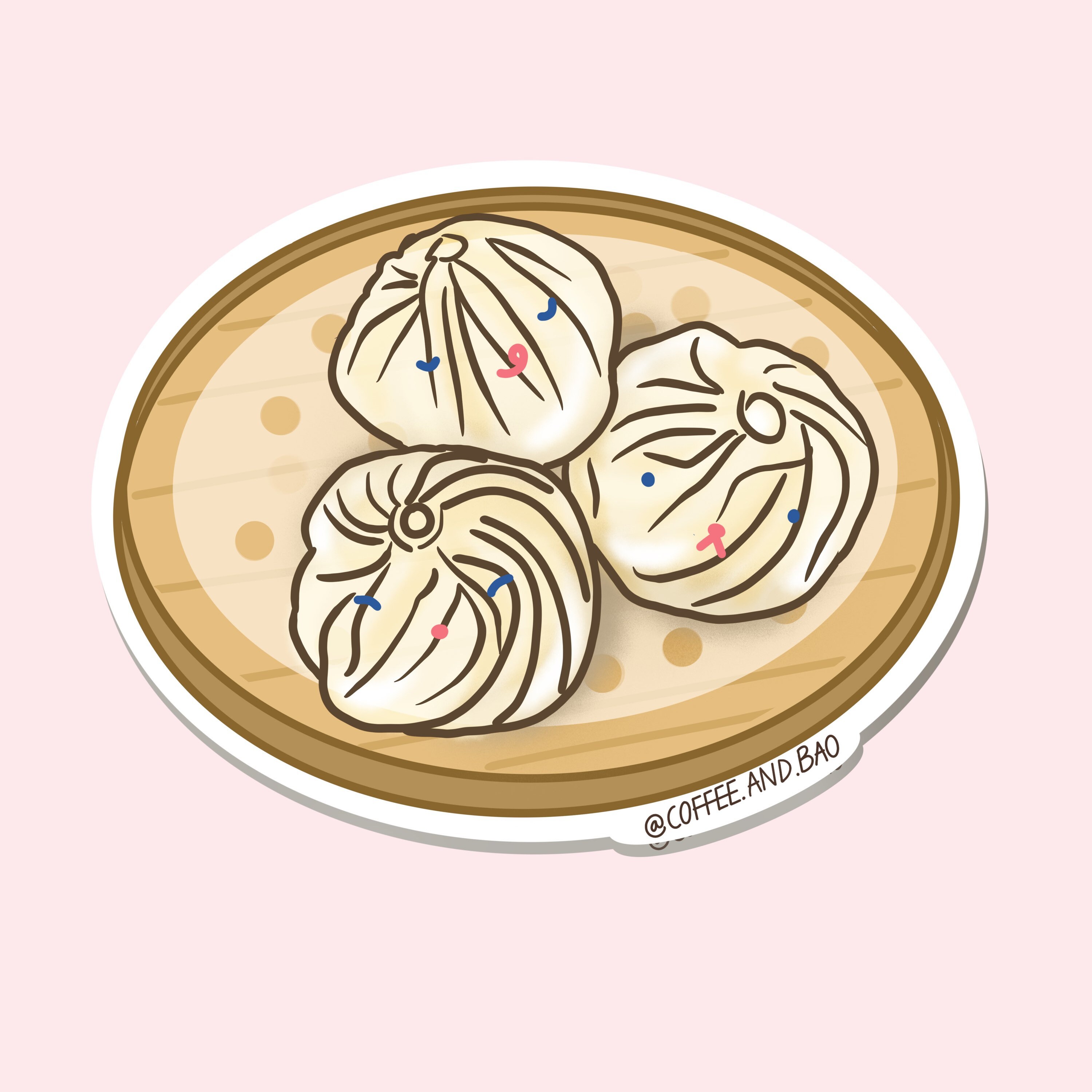 Soup Dumpling Cute Food Sticker Dim Sum Stickers Dumpling | Etsy