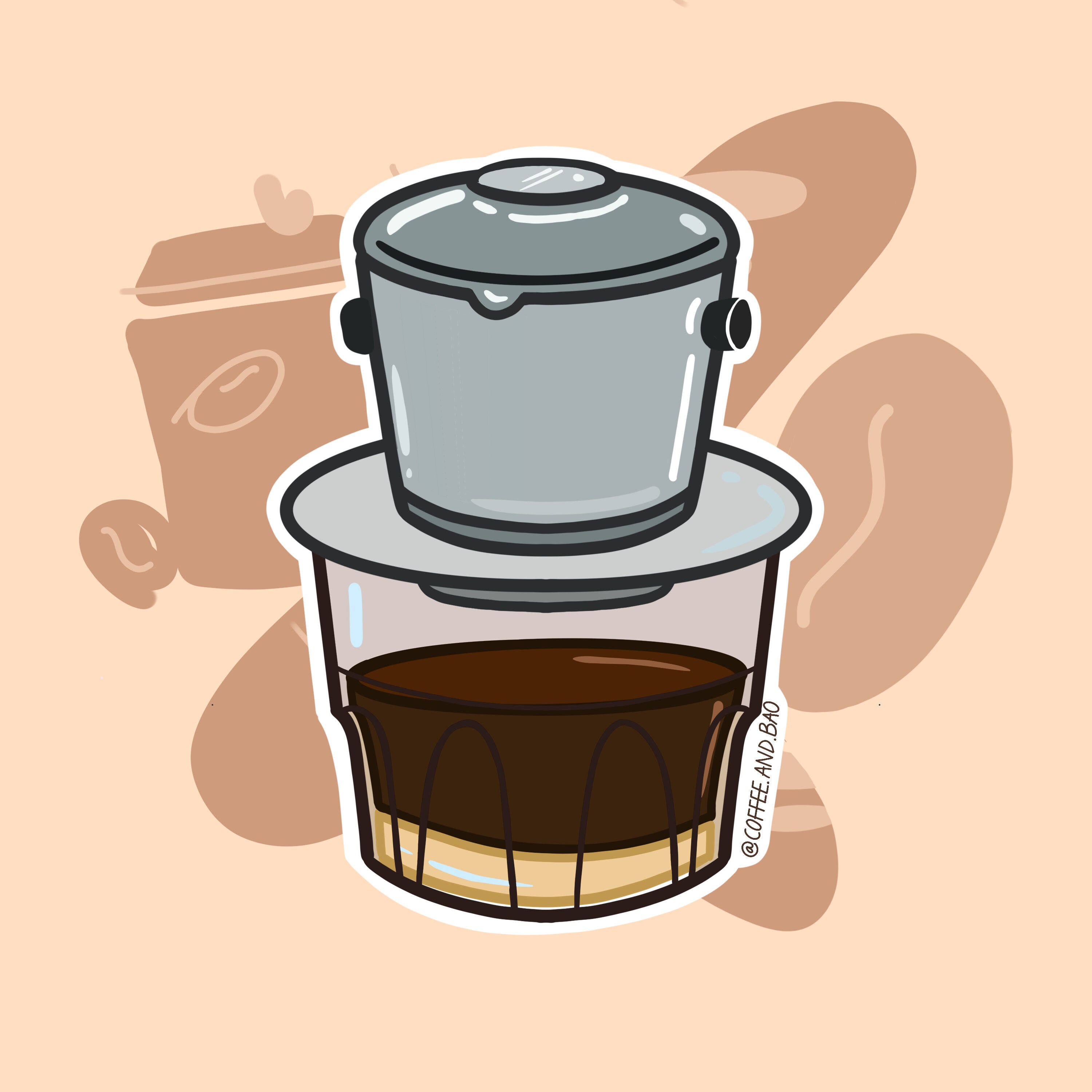 Vietnamese Coffee Sticker Ca Phe Sua Da Coffee Sticker - Etsy