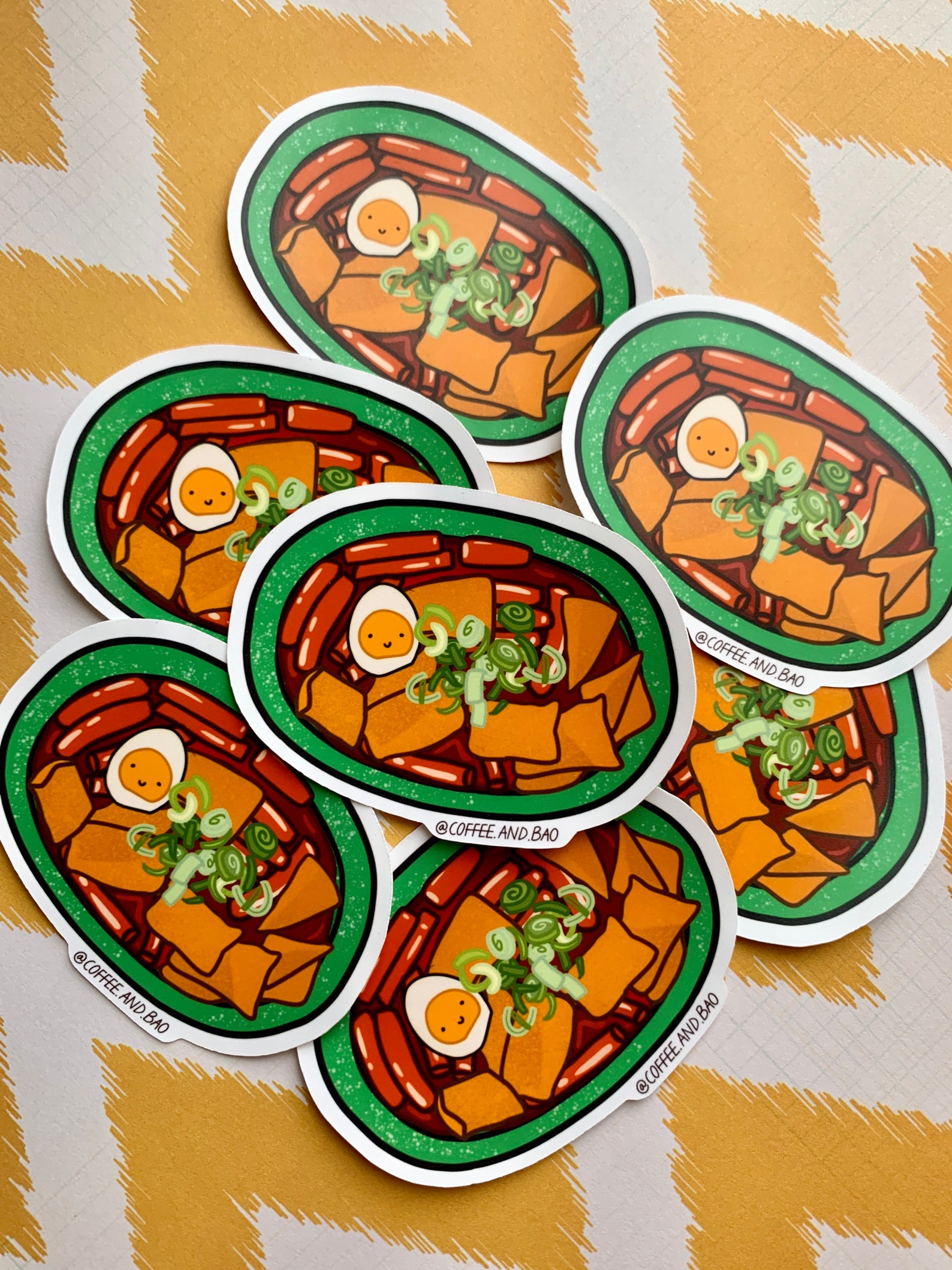 Food Sticker Asian Stickers Korean Food Sticker Tteokpokki - Etsy