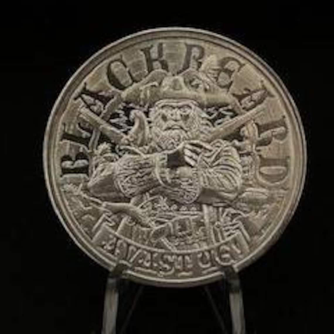 Blackbeard - 1 Troy Oz Silver Round - .999 Pure SOLID Silver - Silver ...