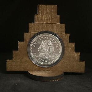Aztec Pyramid Stand With .999 Pure SOLID Silver Aztec Round - Etsy