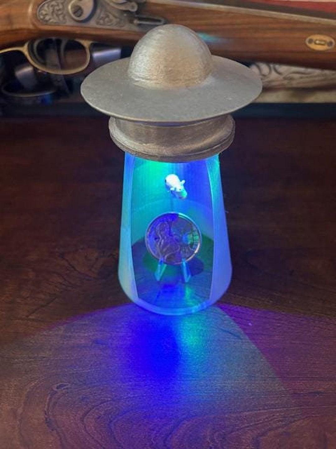 UFO Coin Display Lights Up - Etsy