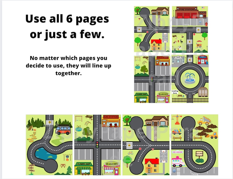 Car Play Mat Printable Set // Cars // Downloads // Roads // Printable ...