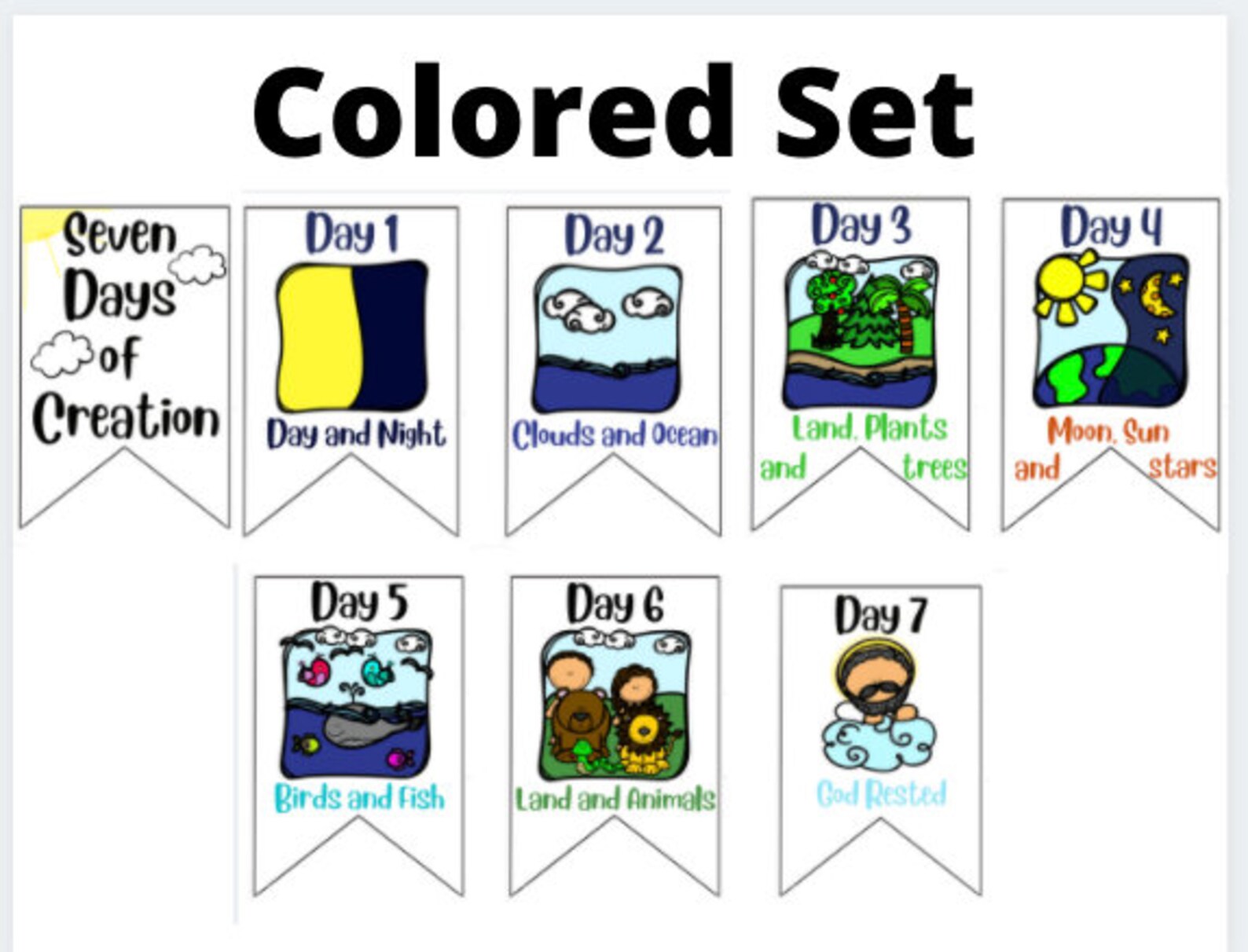 The 7 Days of Creation Banner Printables // Days of Creation ...