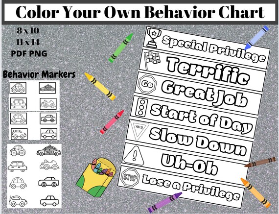 Behavior Chart Color Your Own DIGITAL DOWNLOAD // Behavior - Etsy