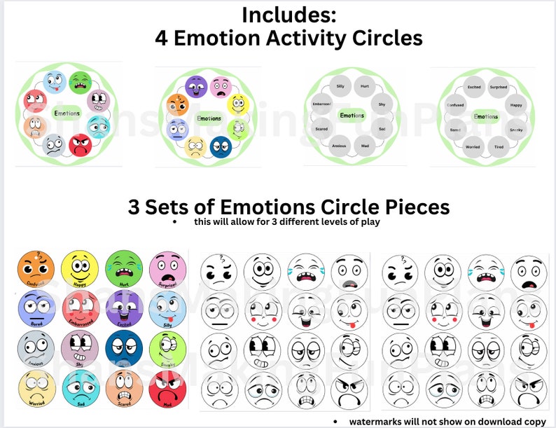 Emotions Matching Activity Digital Download // Matching //preschool ...