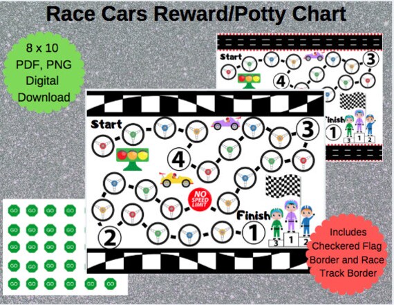 Reward Chart DIGITAL DOWNLOAD // Race Cars // Rewards // | Etsy