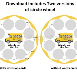 Wheels on the Bus Activity Wheel Digital Download // Sequencing ...