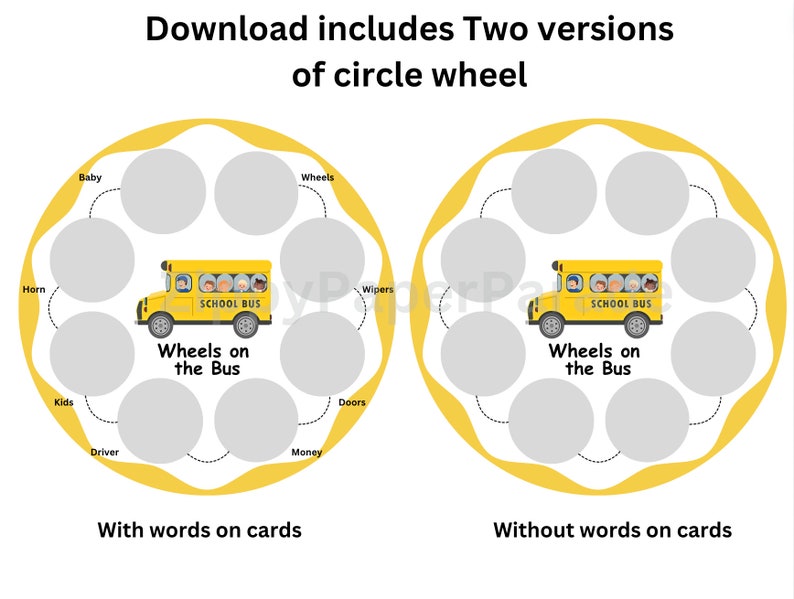 Wheels on the Bus Activity Wheel Digital Download // Sequencing ...