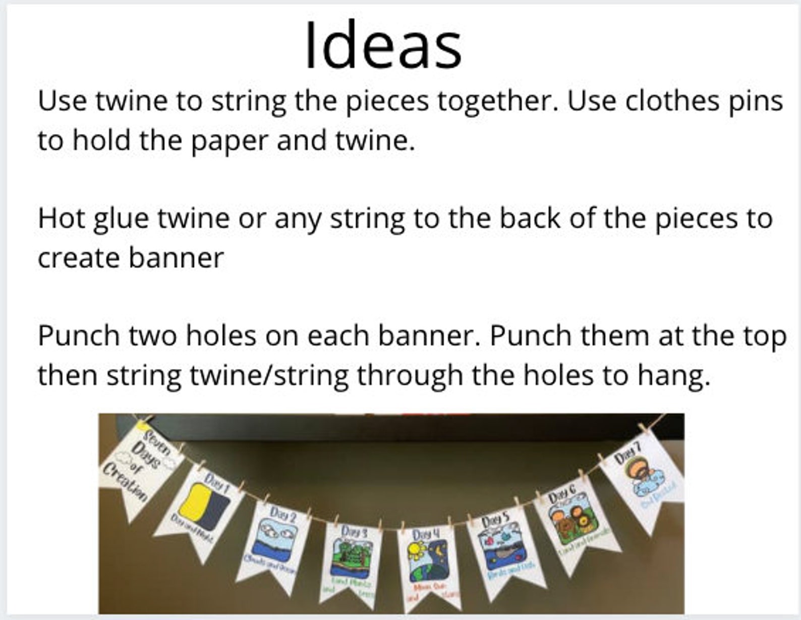 The 7 Days of Creation Banner Printables // Days of Creation ...