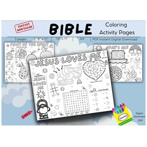 Bible Stories Activity Coloring Pages DIGITAL DOWNLOAD // - Etsy