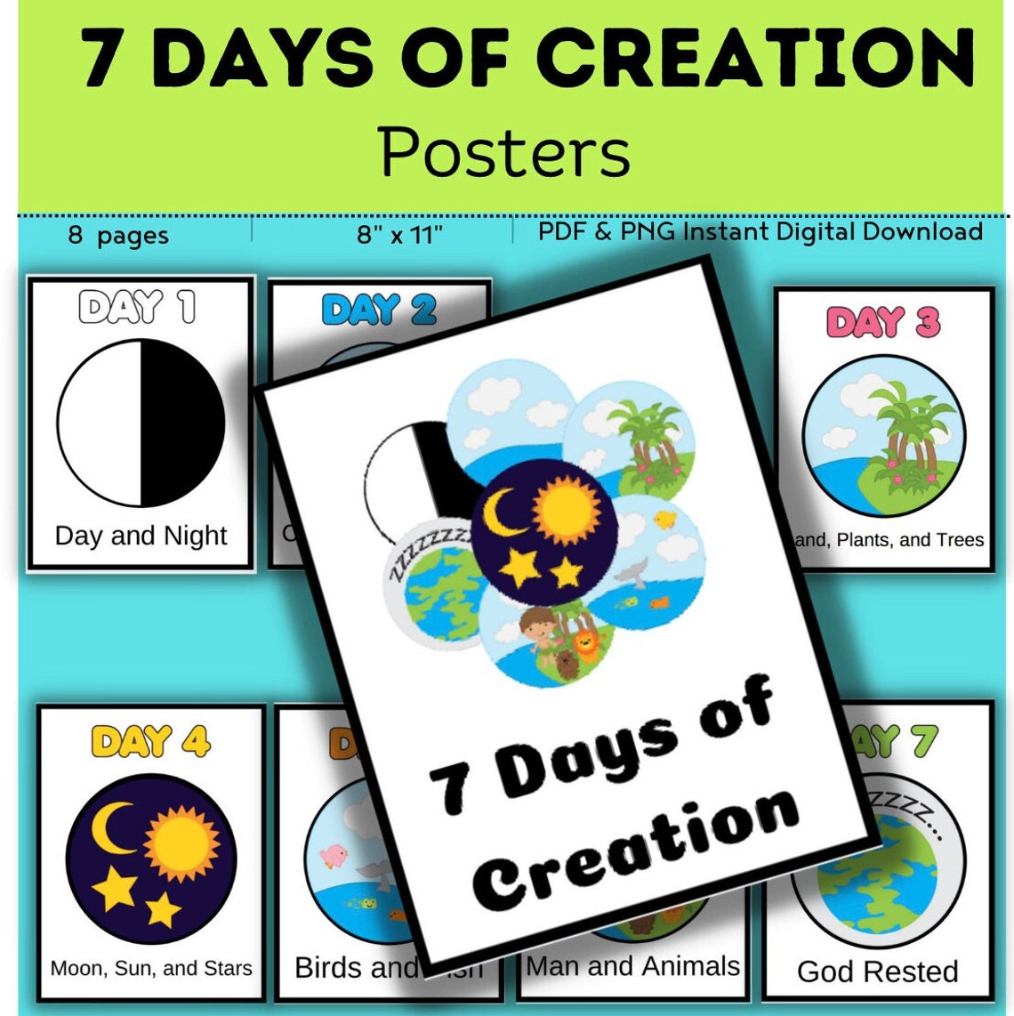 The 7 Days of Creation Posters Printables // Days of Creation ...
