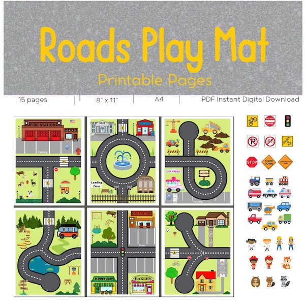 Printable Roads Play Mat - Etsy