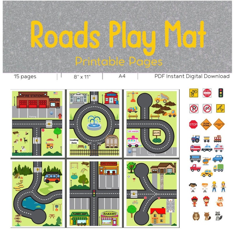 Kids Play Car Mat - Etsy