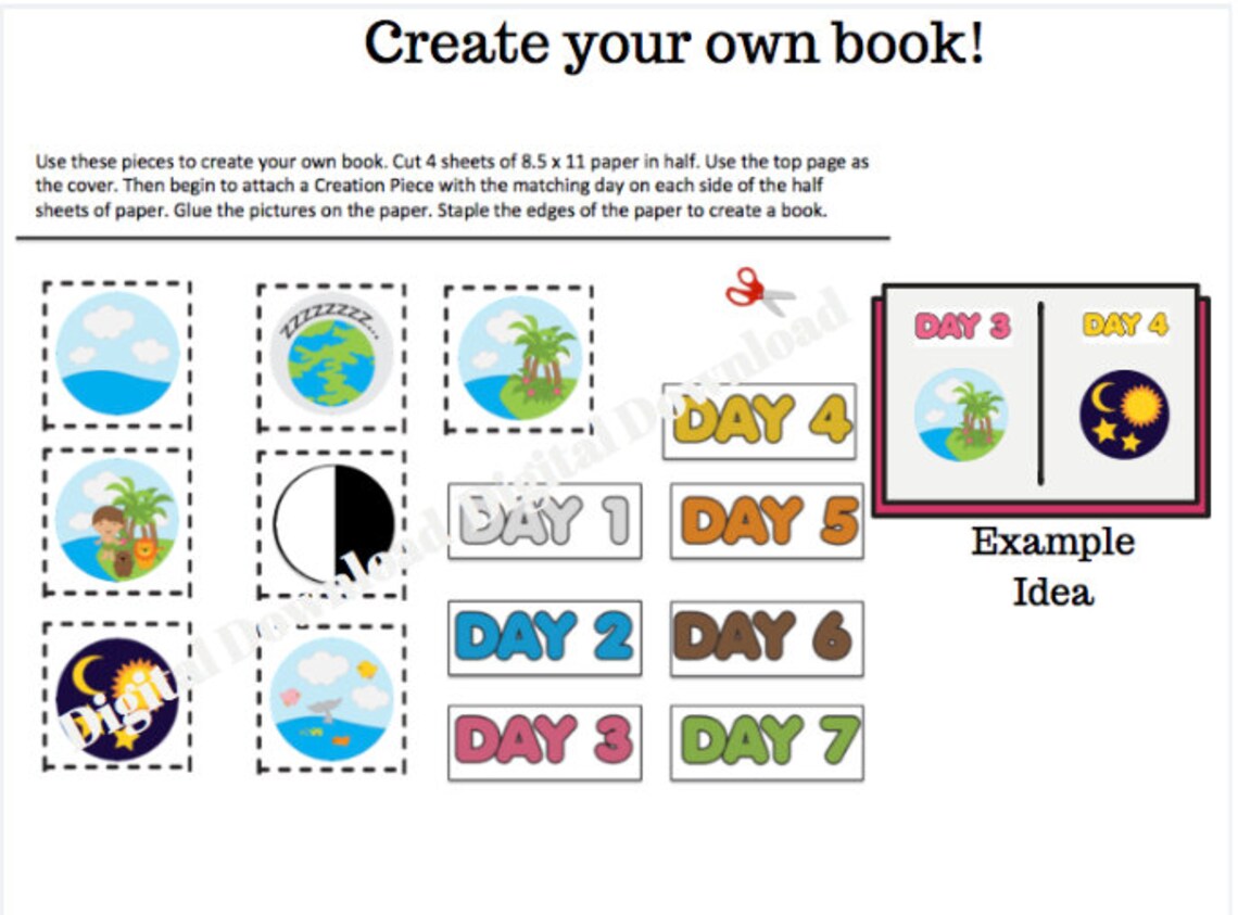 The 7 Days of Creation Activity Set Printables // Days of | Etsy Canada