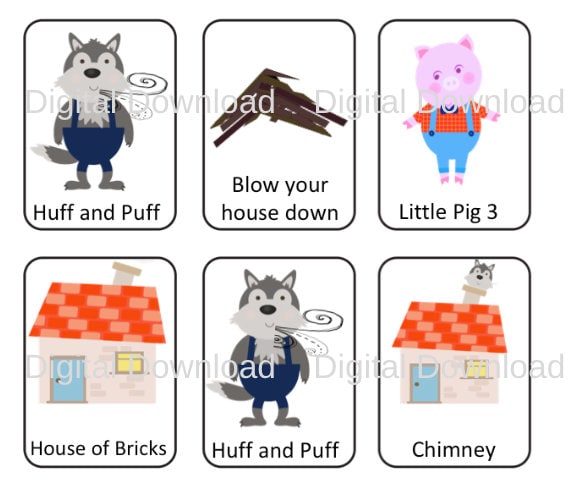 Three Little Pigs Sequencing Cards and Worksheets Digital Download // 3 ...