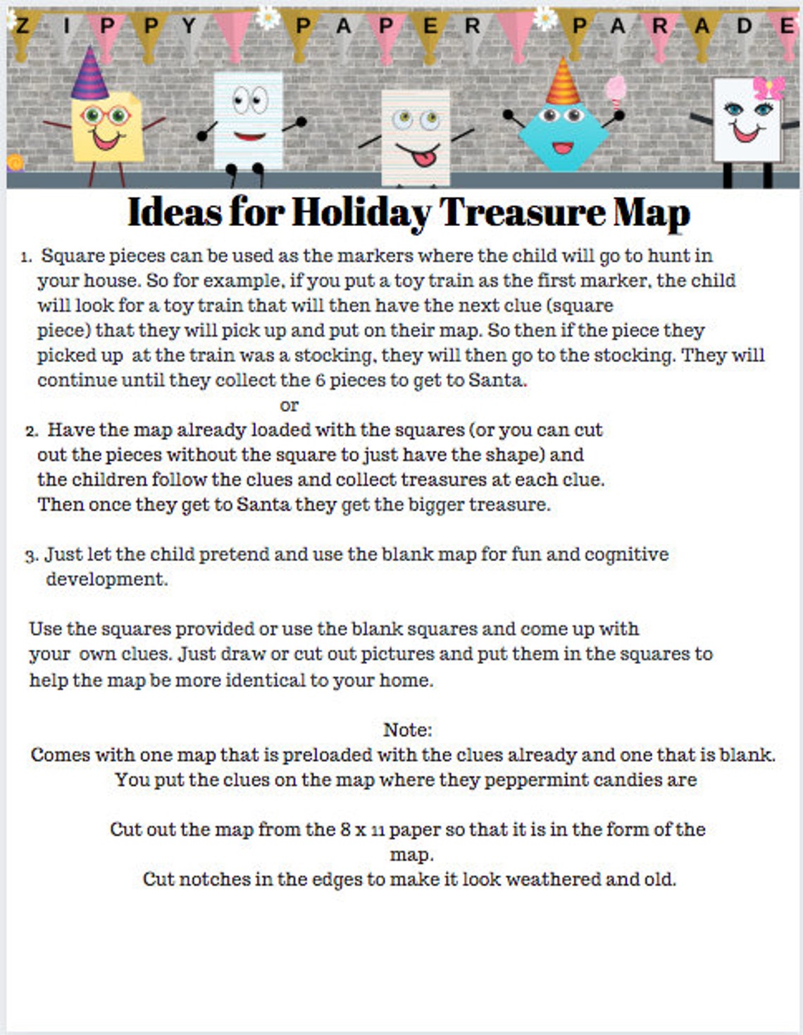 Christmas Treasure Map Santa Map DIGITAL DOWNLOAD // Printable Activity ...