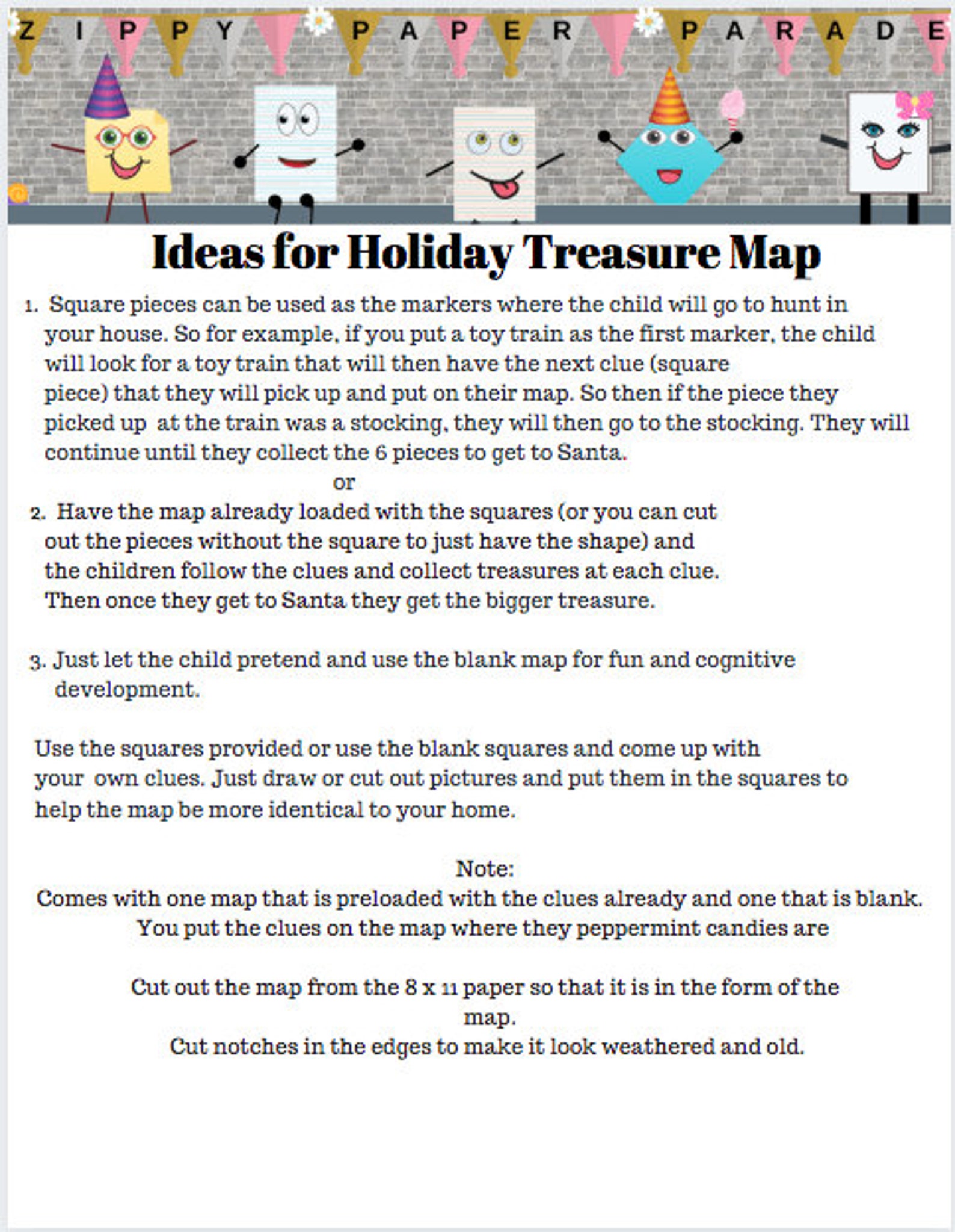 Christmas Treasure Map Santa Map DIGITAL DOWNLOAD // Printable Activity ...