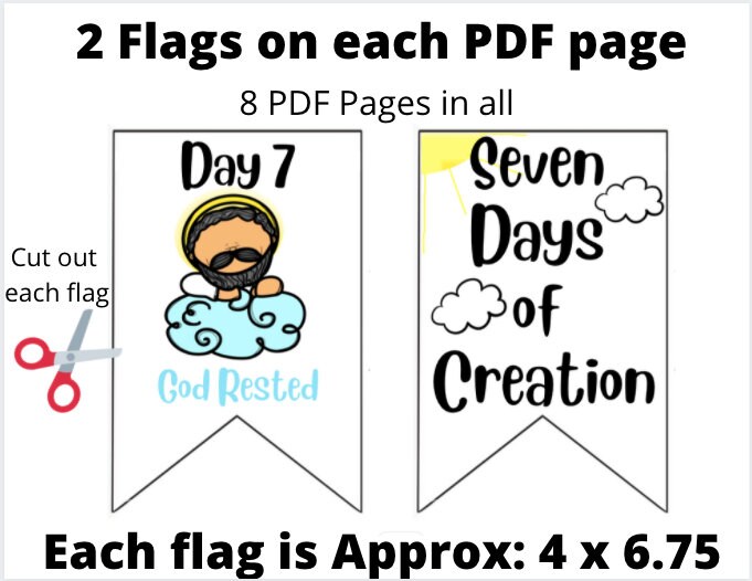 The 7 Days of Creation Banner Printables // Days of Creation ...