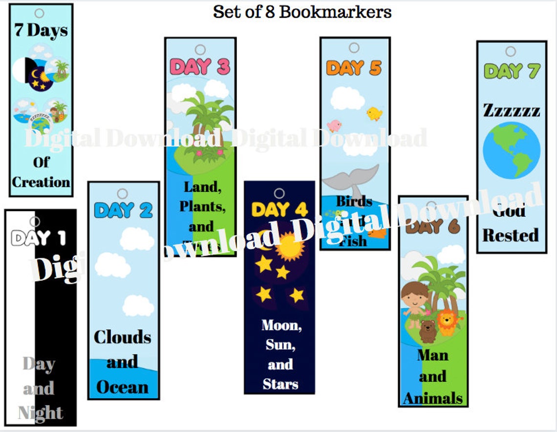 The 7 Days of Creation Activity Set Printables // Days of - Etsy