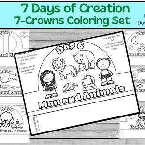 7 Days of Creation Paper Crown Set // Bible Story // Sunday School ...