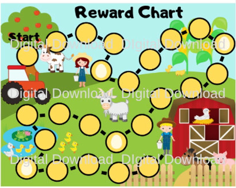 Reward Chart Farm DIGITAL DOWNLOAD // Farm Animals // Rewards - Etsy
