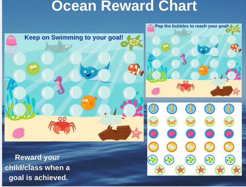 Reward Chart Ocean DIGITAL DOWNLOAD // Potty Chart // Sea Life - Etsy