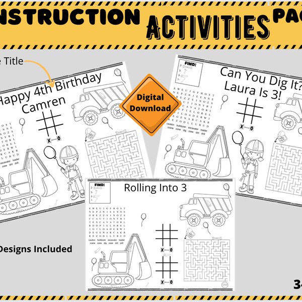 Construction Coloring - Etsy