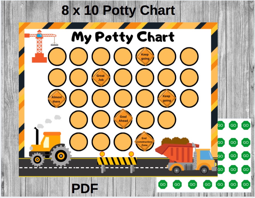 Construction Potty Reward Chart DIGITAL DOWNLOAD // Trucks // Rewards ...