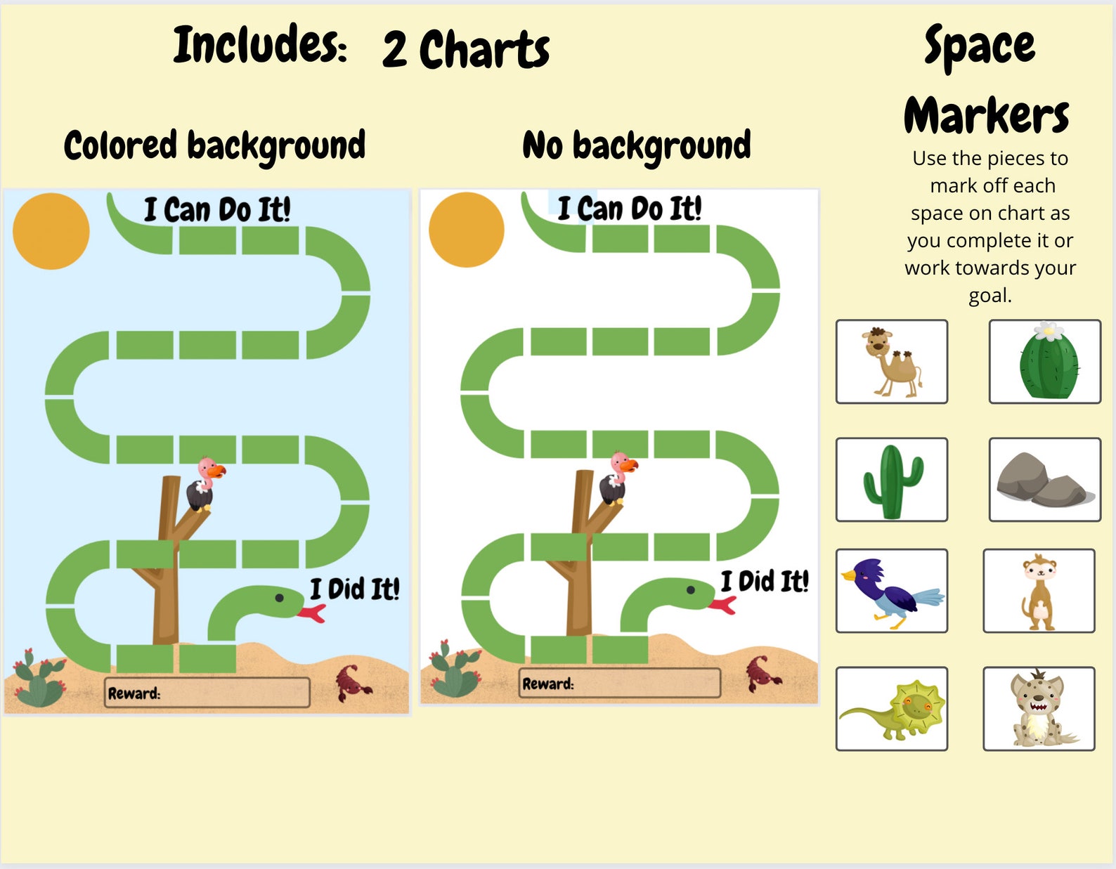 Desert Reward Chart DIGITAL DOWNLOAD // Printable Behavior Chart ...