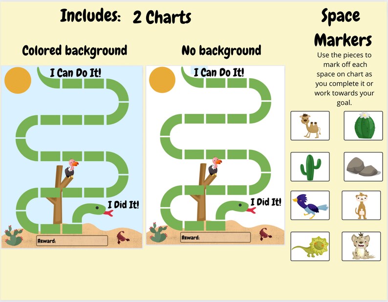 Desert Reward Chart DIGITAL DOWNLOAD // Printable Behavior Chart ...
