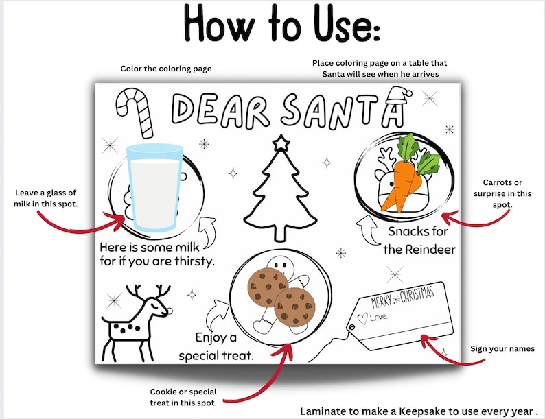 Santa Cookie Tray Coloring Page Download // Printable Activity ...