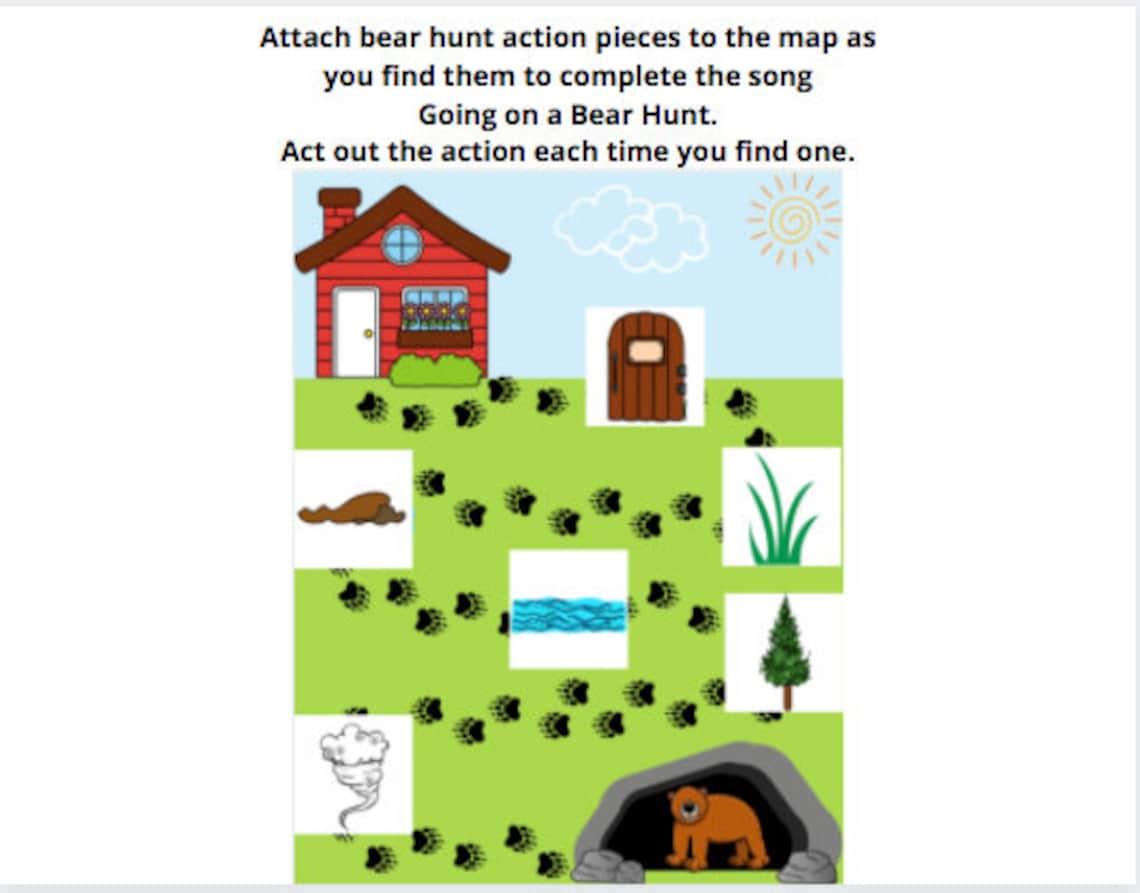 Going on a Bear Hunt Map DIGITAL DOWNLOAD // Printable Acitivity ...