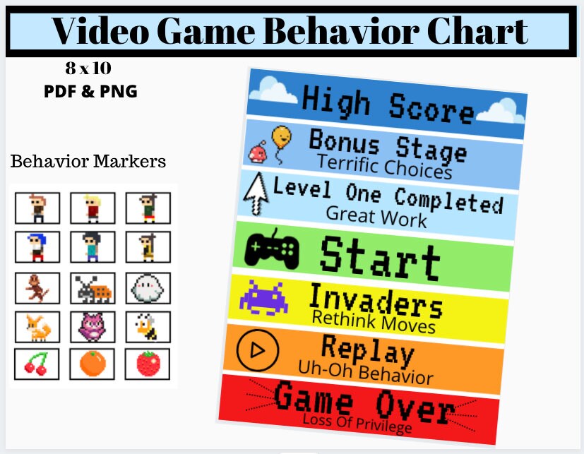 Behavior Chart DIGITAL DOWNLOAD // Printable Behavior Chart // Behavior ...