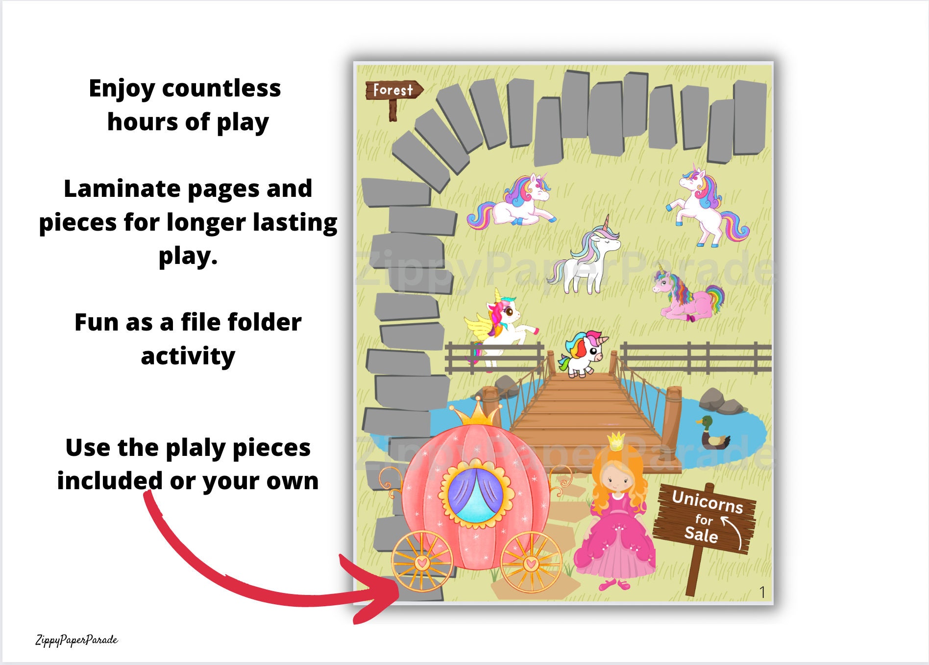 Fairytale Play Mat Printable Set // Castle // Downloads // Unicorns ...