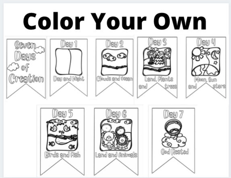 The 7 Days of Creation Banner Printables // Days of Creation ...